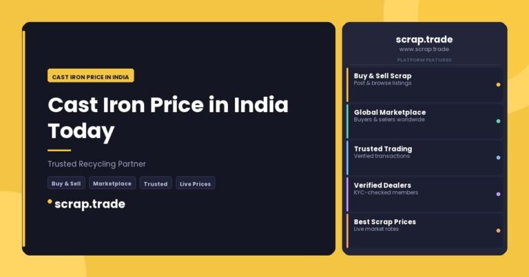 Cast Iron Scrap Price in India Today (May 2026) — ₹ 12.54/kg